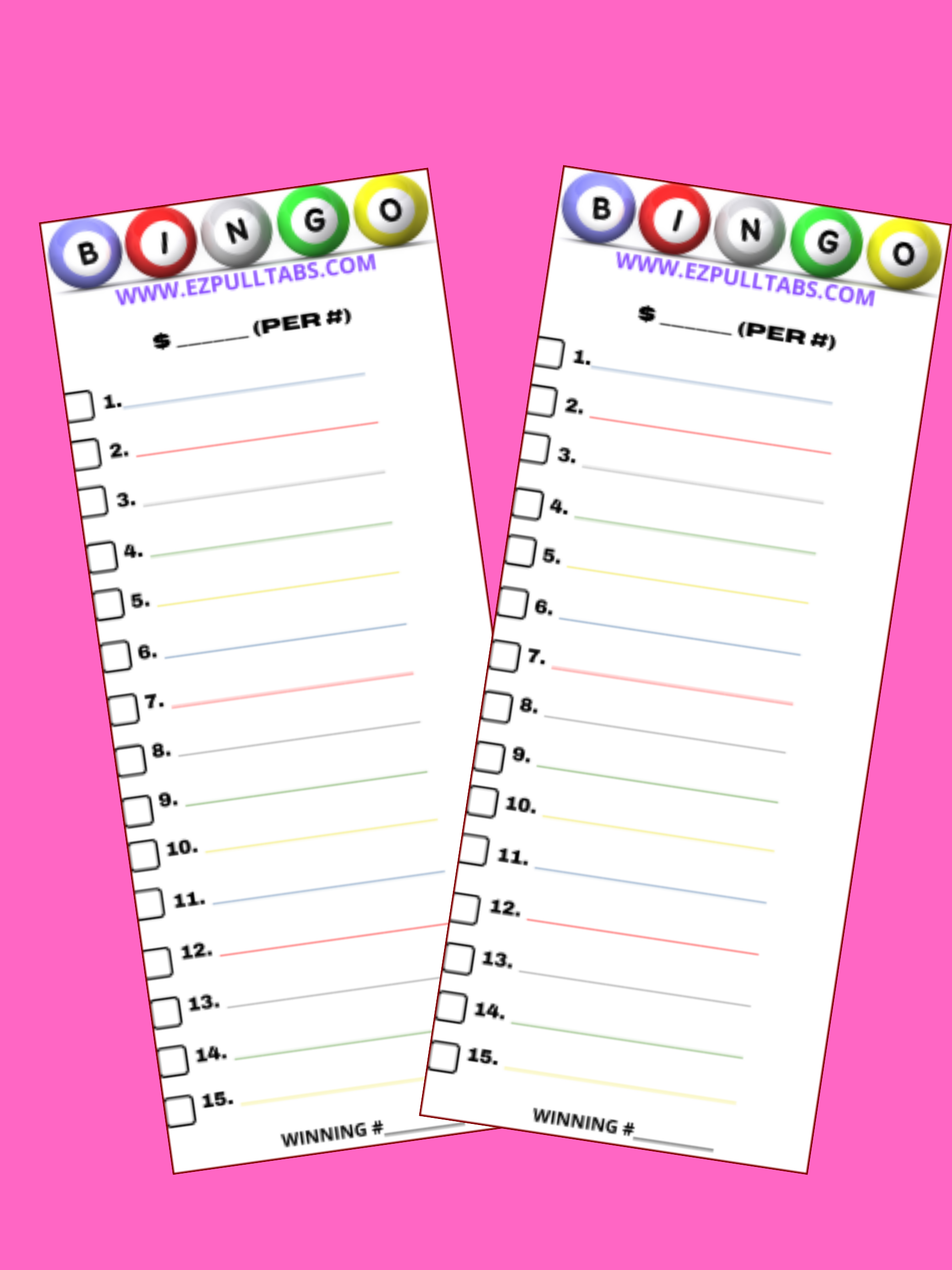 2x 1-15 BINGO Notepads a – EZPULLTABS.COM